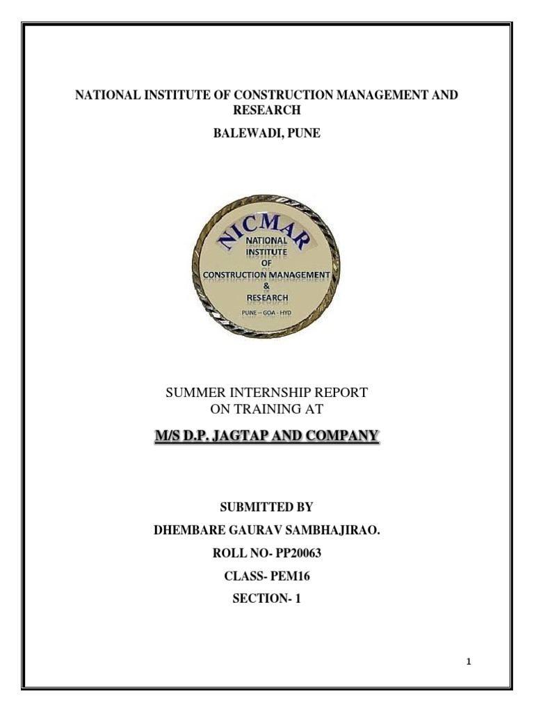 Civil Engineering Internship Report | PDF | Asphalt | Concrete