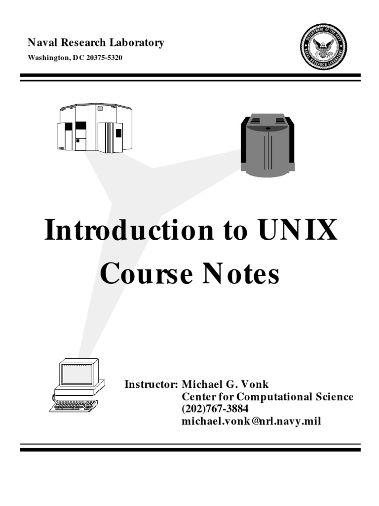 Introduction To Unix Course Notes Naval Research Laboratory Pdf Command Line Interface