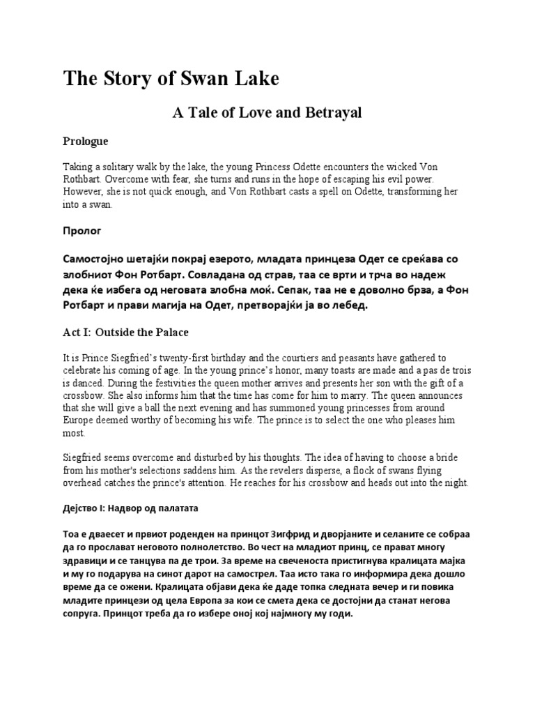 The Story of Swan Lake Original So Sliki | PDF