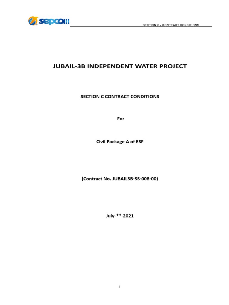 Section C Contract Conditions | PDF | General Contractor ...