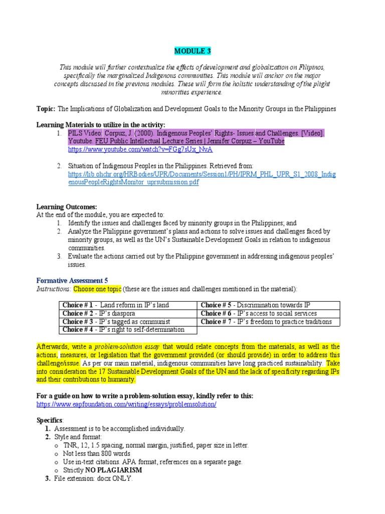 GED0113 Module 3 & FA5 Details | PDF | Essays | Citation