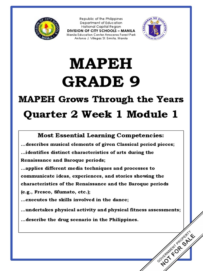 Mapeh Grade 9: Quarter 2 Week 1 Module 1 | PDF | Renaissance ...