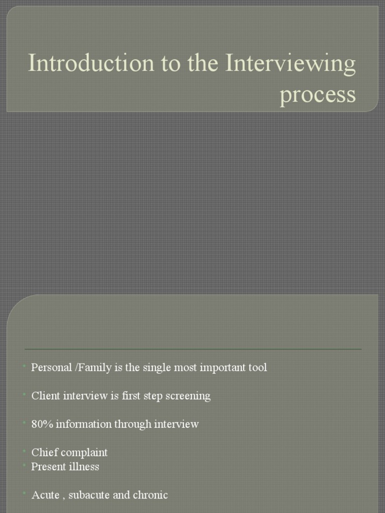 3-Introduction To The Interviewing Process | Download Free PDF | Pain ...