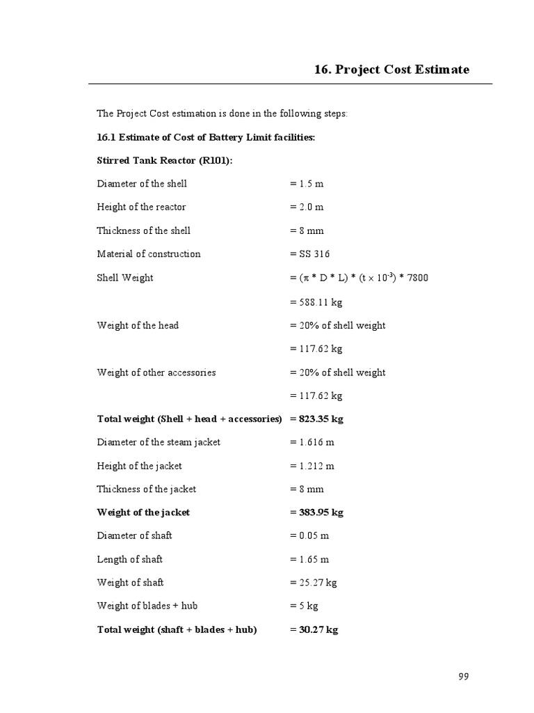 Project Cost Estimate | Download Free PDF | Inventory | Working Capital