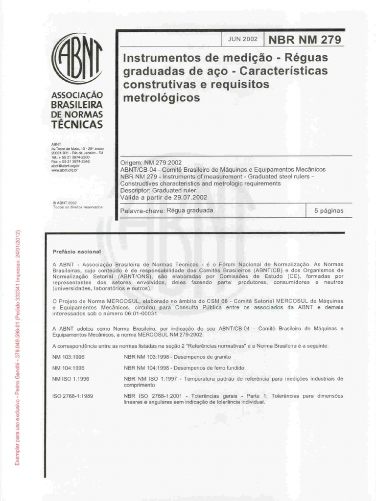 Norma 279-2002 em Vigor | PDF