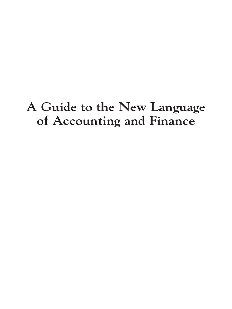 A Guide To The New Language of Accounting and Finance | PDF ...