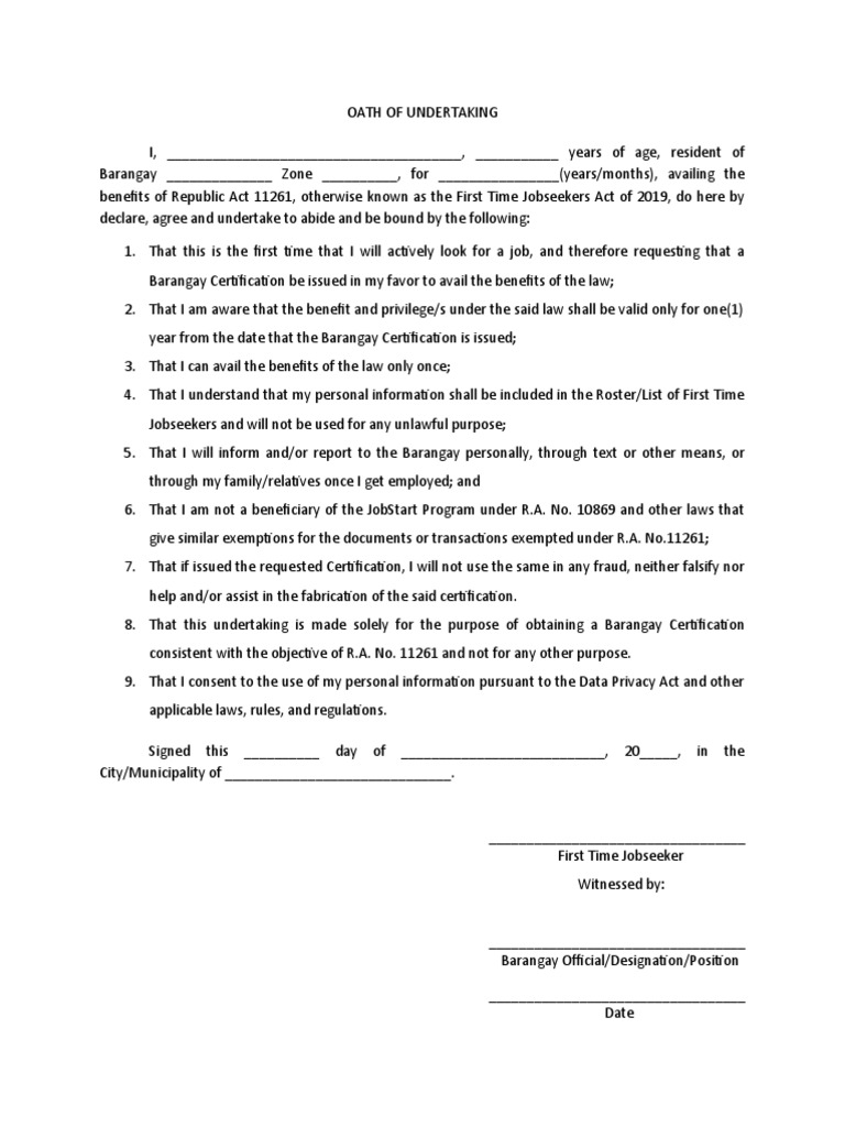 Oath of Undertaking | PDF | Justice | Crime & Violence