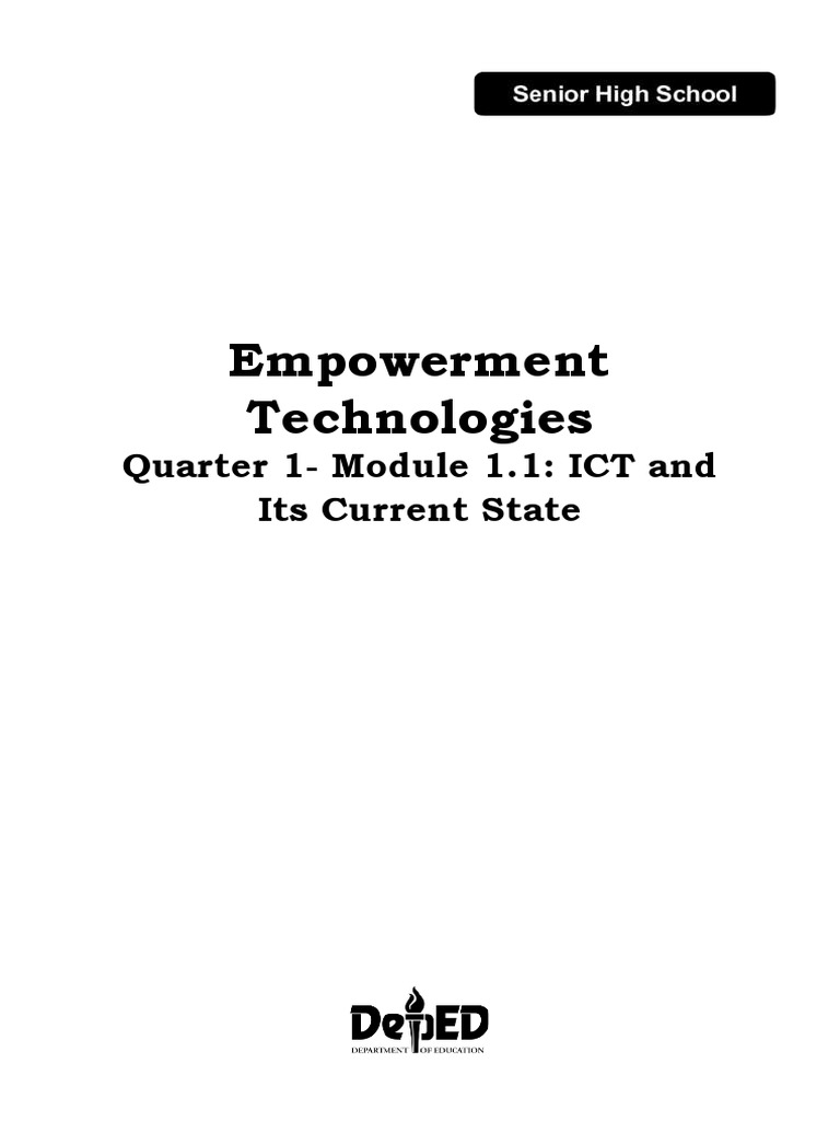 Empowerment Technologies: Quarter 1-Module 1.1: ICT and Its Current ...