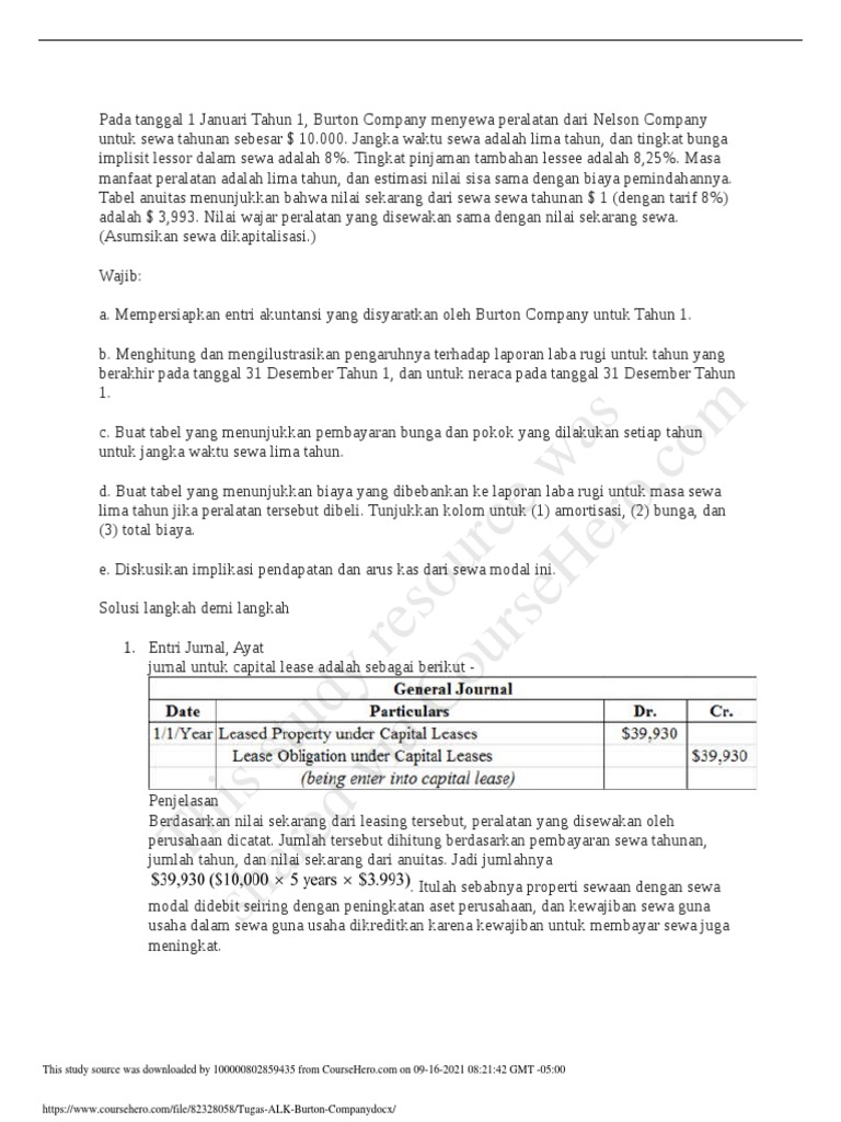 Tugas ALK Burton Company | PDF