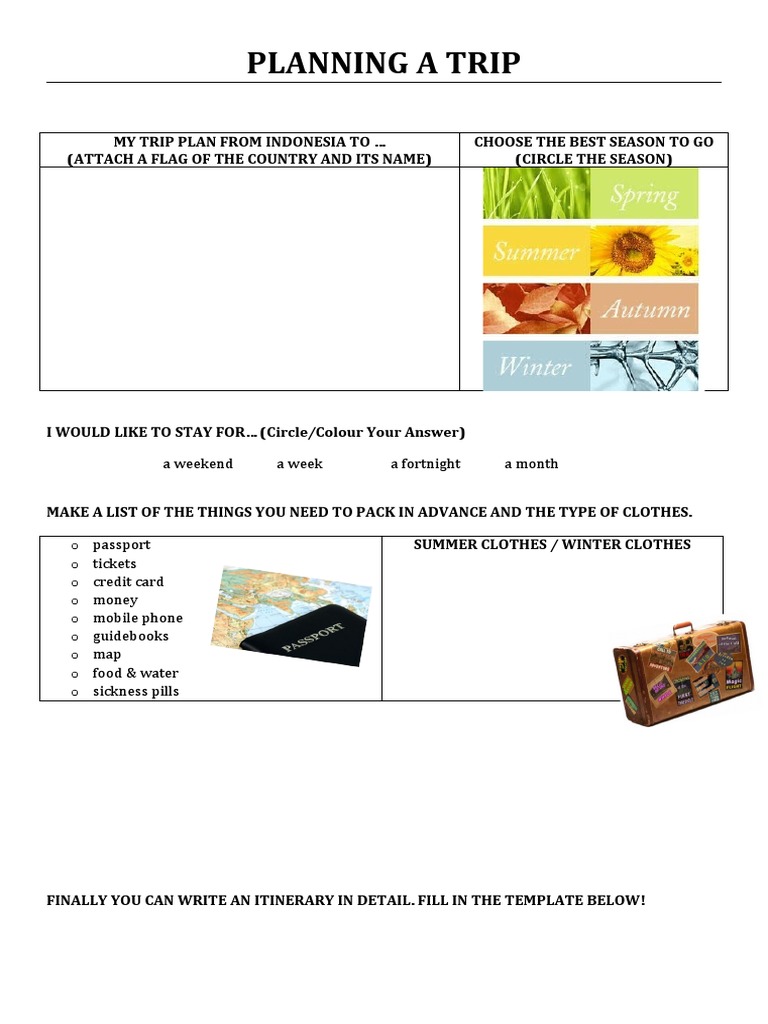 Worksheet+ +a+Trip+Itinerary 2 | PDF