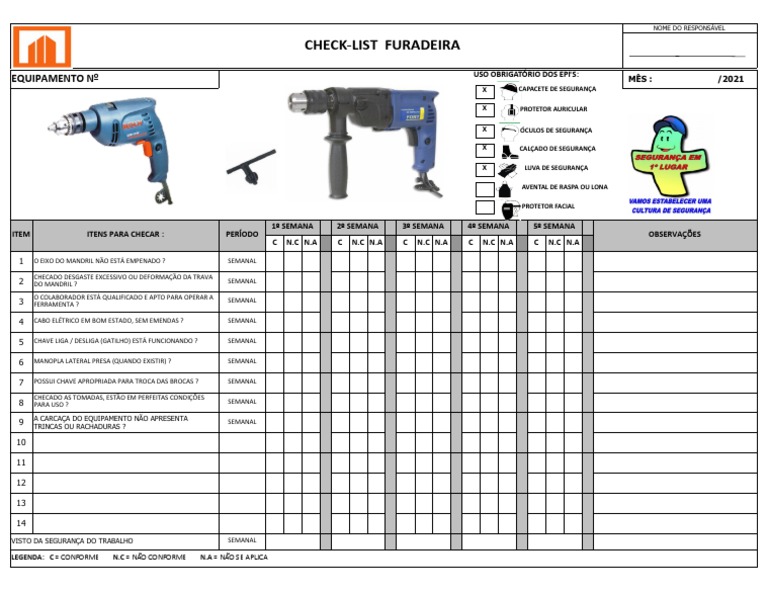 Check List de Furadeira | PDF