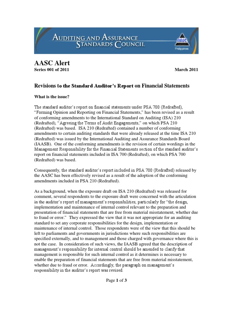 Revised Auditor's Report Guidelines | PDF | Auditor's Report | Audit