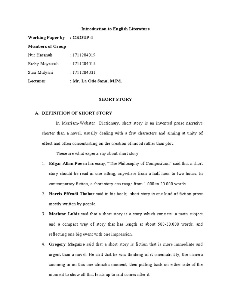 Lit. GROUP4 SHORT STORY | PDF | Narration | Plot (Narrative)