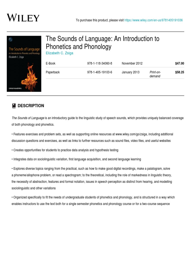 Wiley - The Sounds of Language - An Introduction To Phonetics and ...
