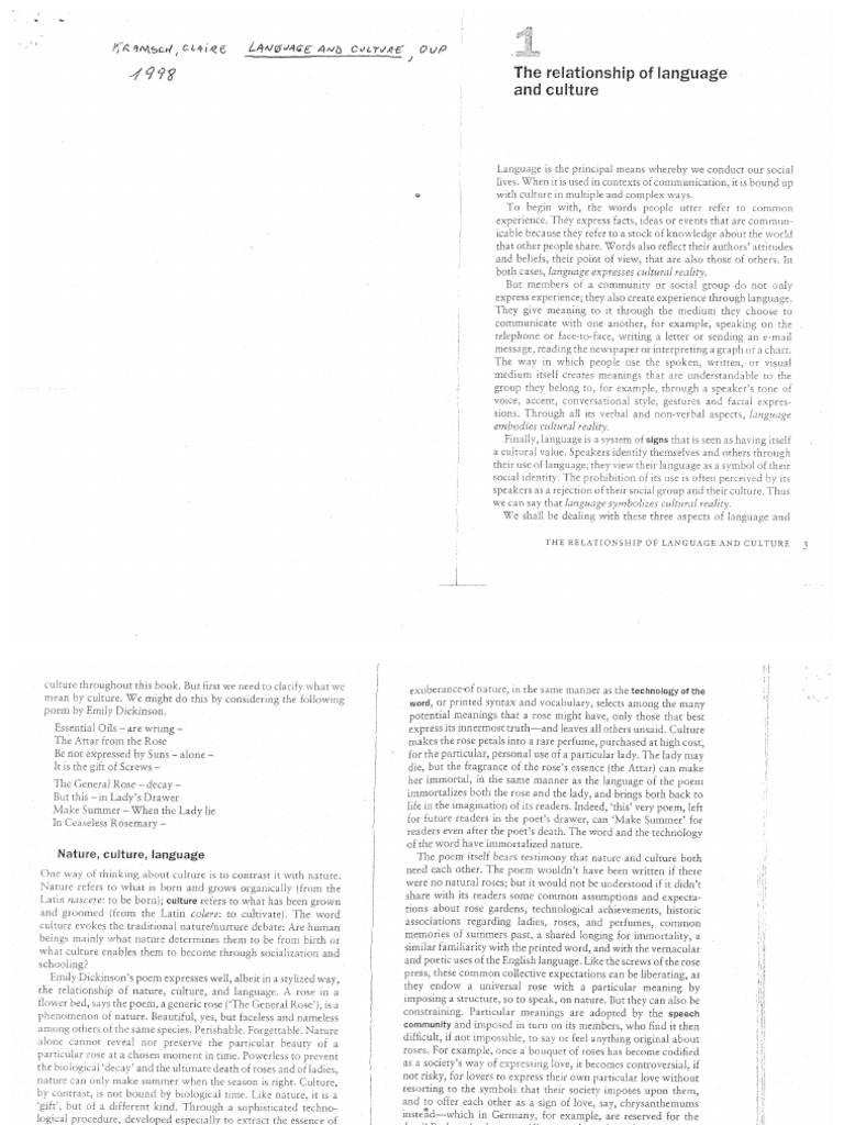 Kramsch Claire Language and Culture | PDF