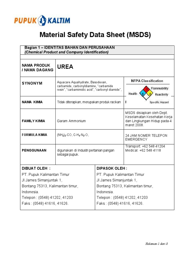 Urea - MSDS | PDF