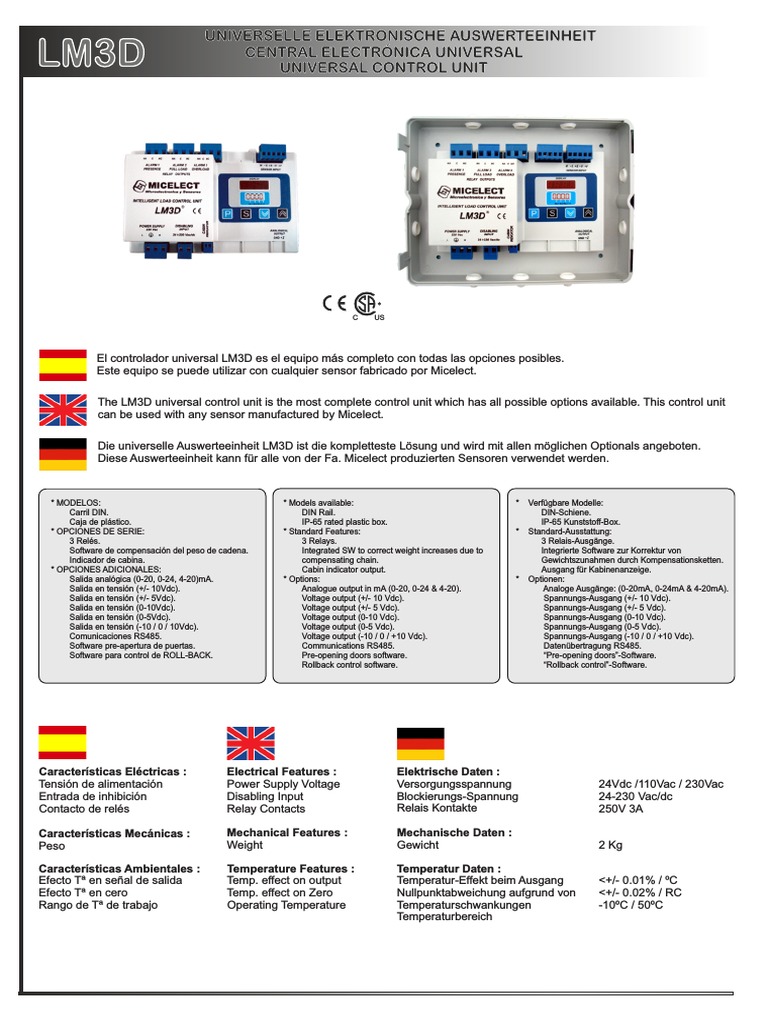 Central Electrónica Universal Universal Control Unit Universelle ...