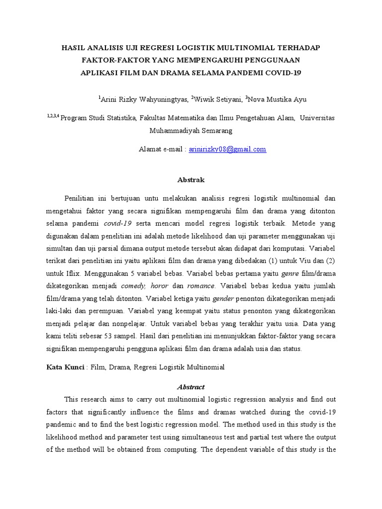 Regresi Multinomial | PDF