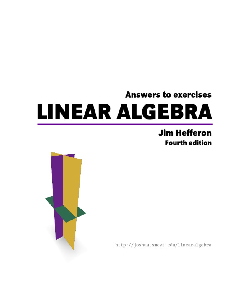 Linear Algebra: Answers To Exercises | PDF | Matrix (Mathematics ...