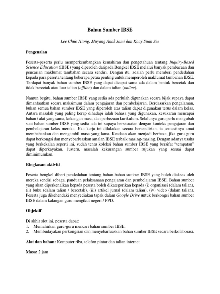 Slot 18 Bahan Sumber IBSE | PDF