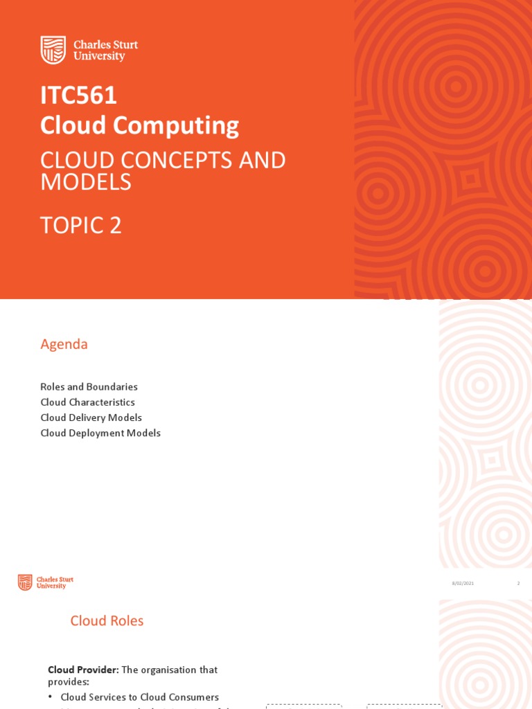 ITC561 Cloud Computing: Cloud Concepts and Models Topic 2 | PDF | Cloud ...