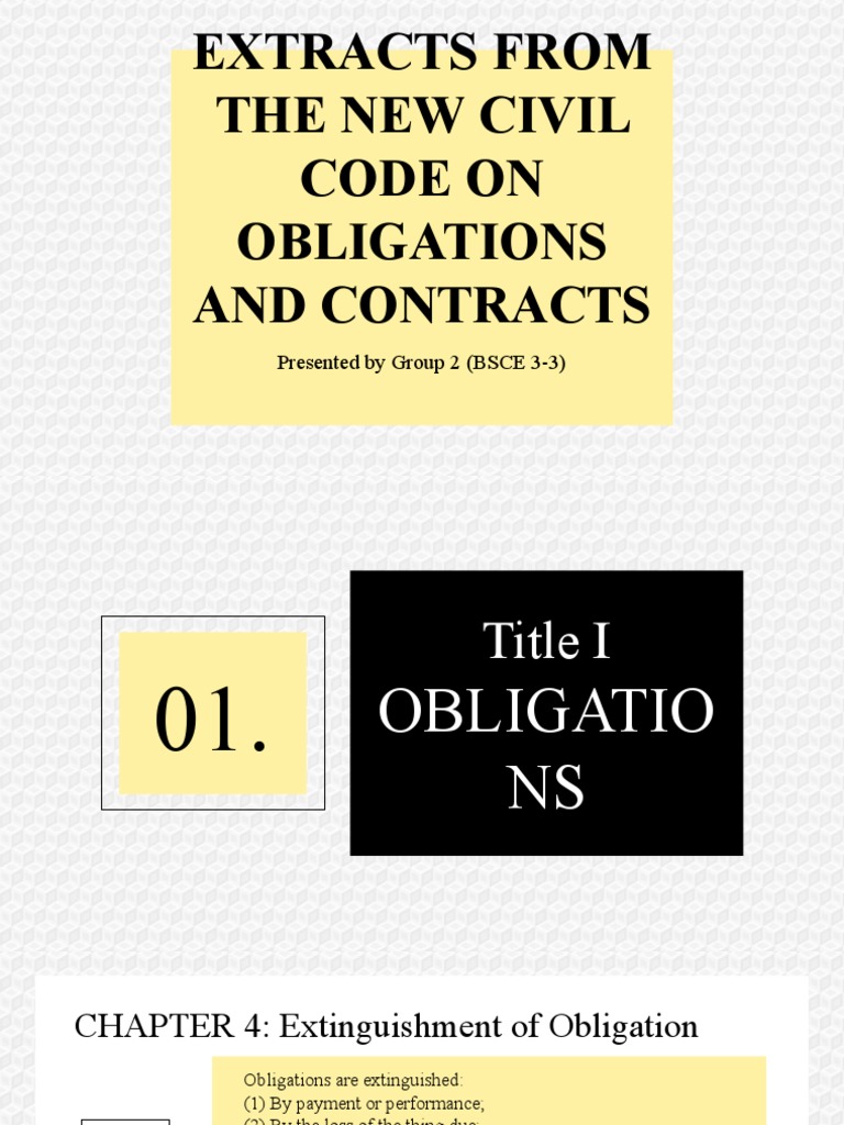 Extracts From The New Civil Code On Obligations and Contracts | PDF ...