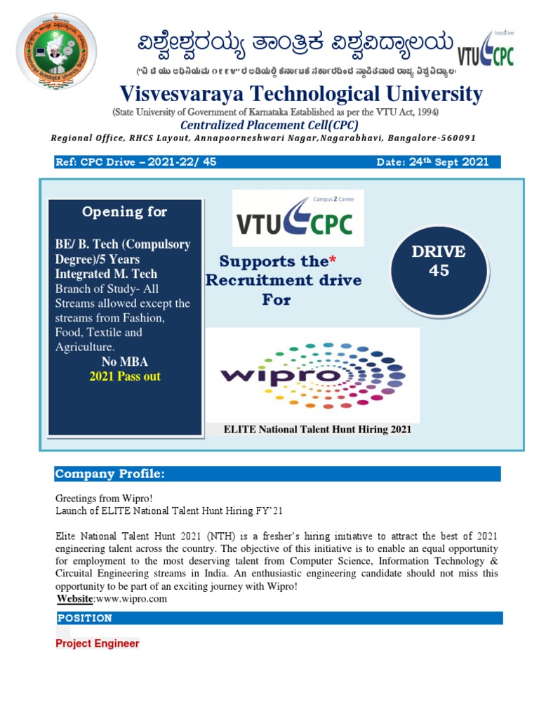 2021 Wipro Question Paper | PDF | Recruitment