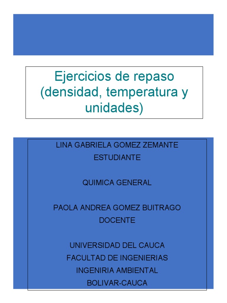 Ejercicios de Repaso | PDF | Celsius | Fahrenheit