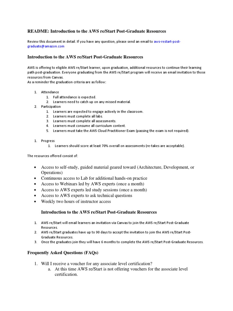 Access to Continued Learning Resources: Introduction to the AWS re ...