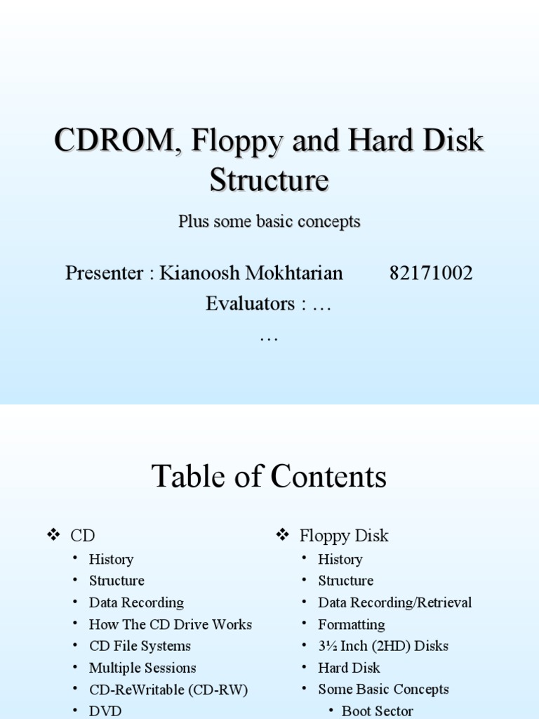 CDROM, Floppy and Hard Disk Structure | PDF | Compact Disc | Floppy Disk