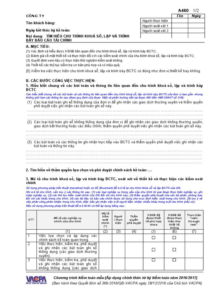 A460 Tim Hieu Chu Trinh Khoa So Va Lap BCTC | PDF