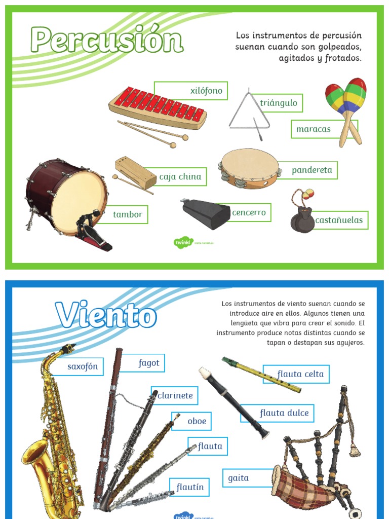Clasificacion Instrumentos Musicales | PDF | Instrumentos musicales ...