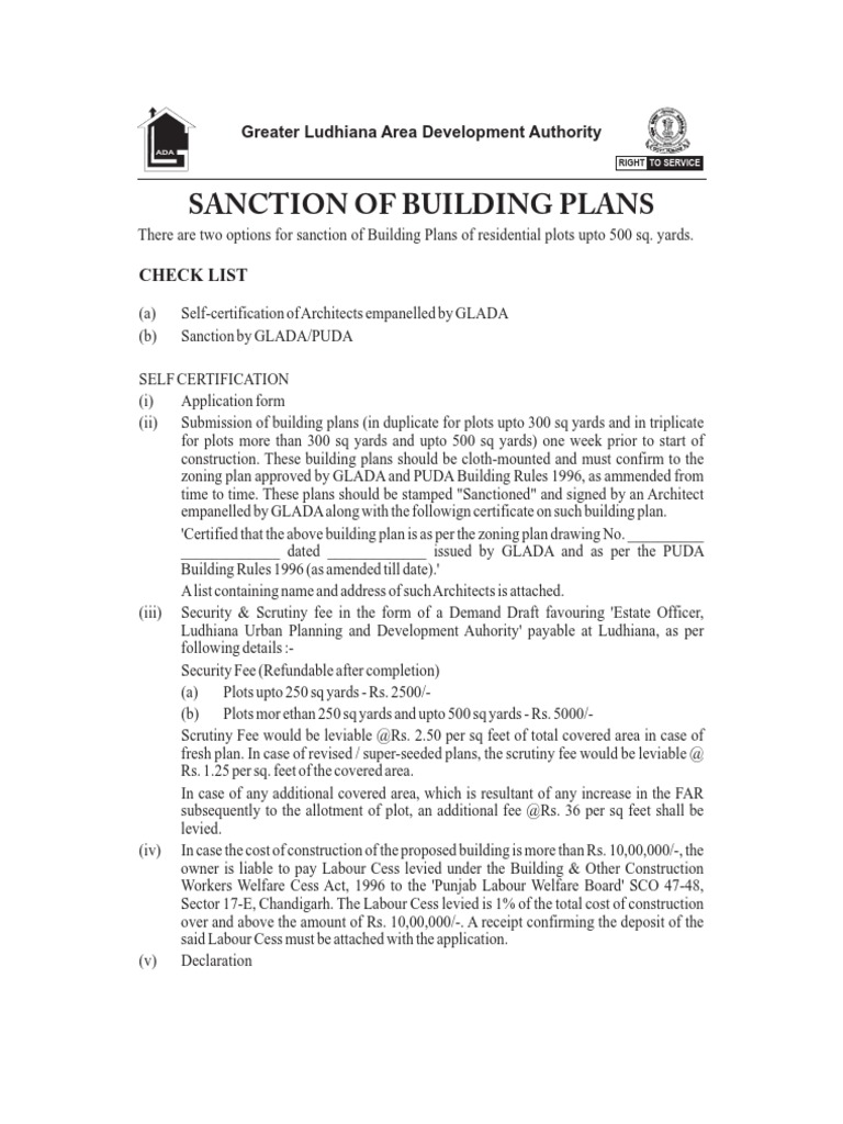 Sanction of Building Plans: Check List | PDF | Economies | Government