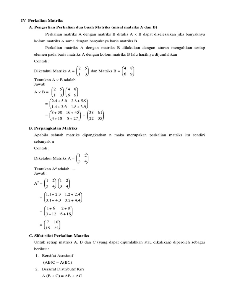 Perkalian dan Invers Matriks 3x3 | PDF