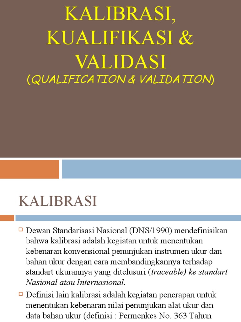Kalibrasi Kualifikasi and Validasi | PDF