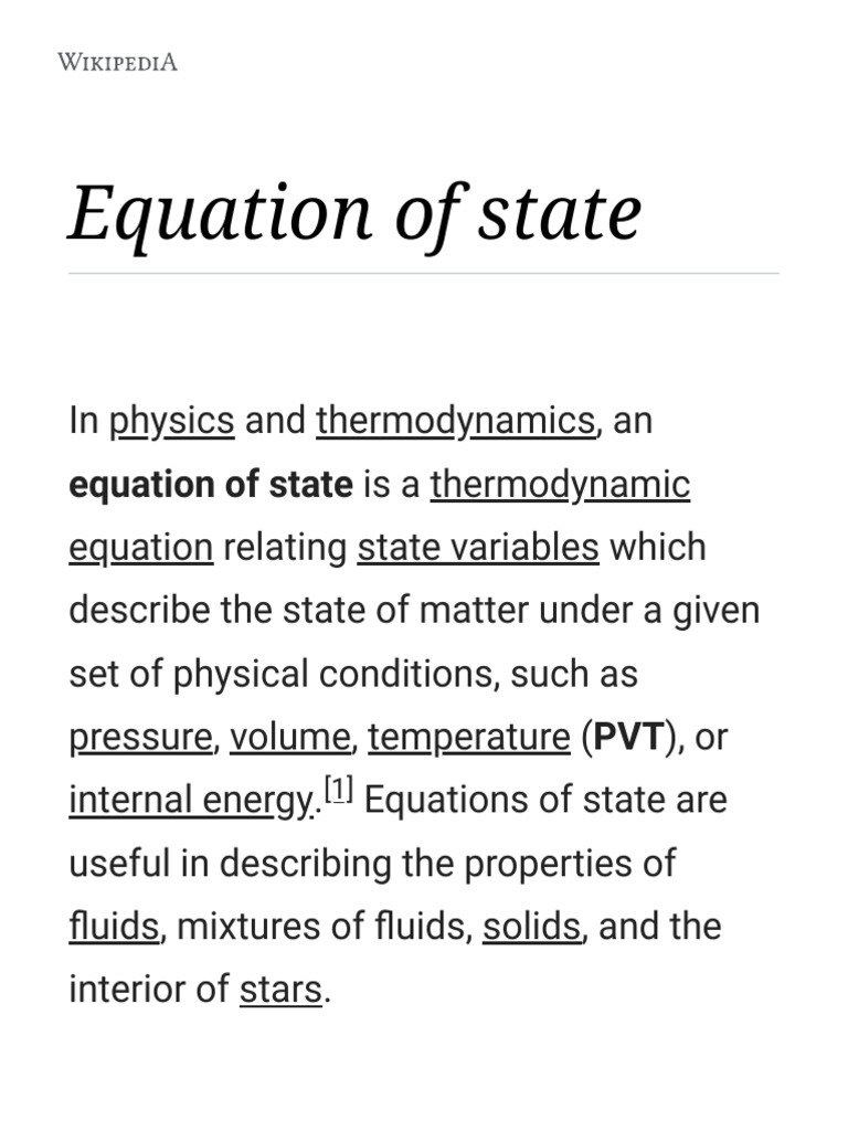 Equations of State in Thermodynamics | PDF | Gases | Materials