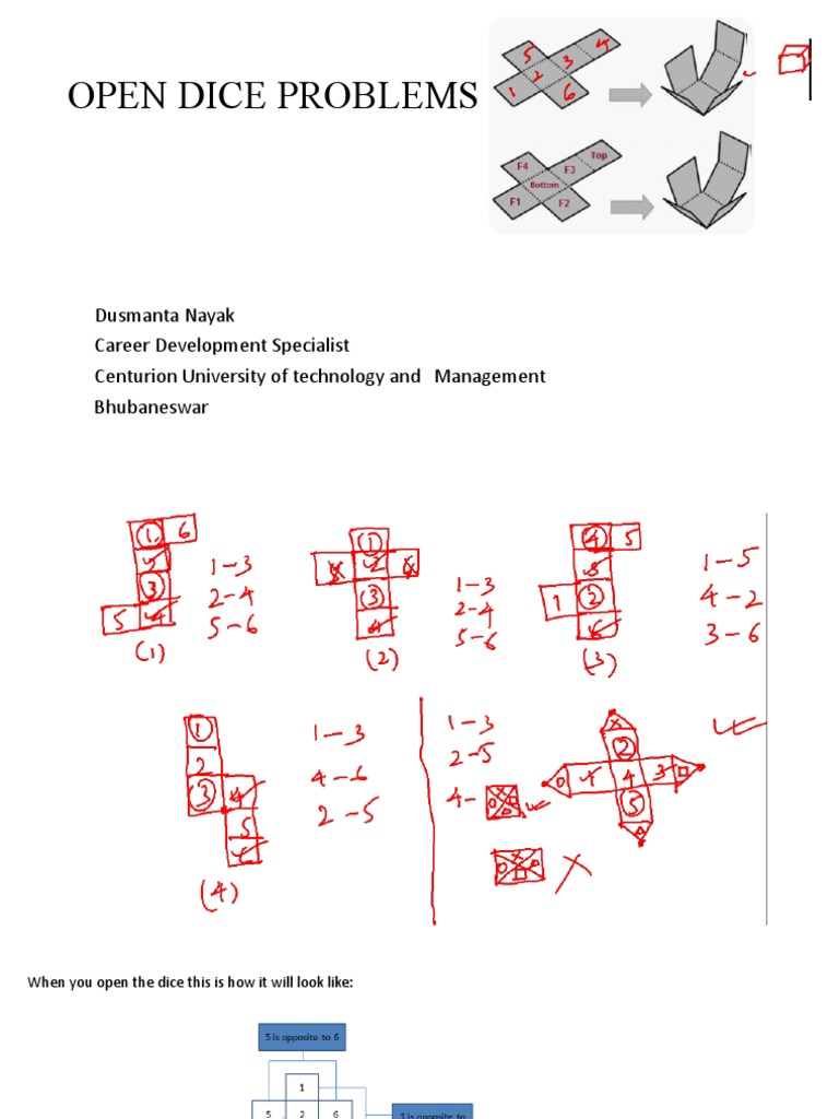 Open Dice Problem With Explanation Pdf