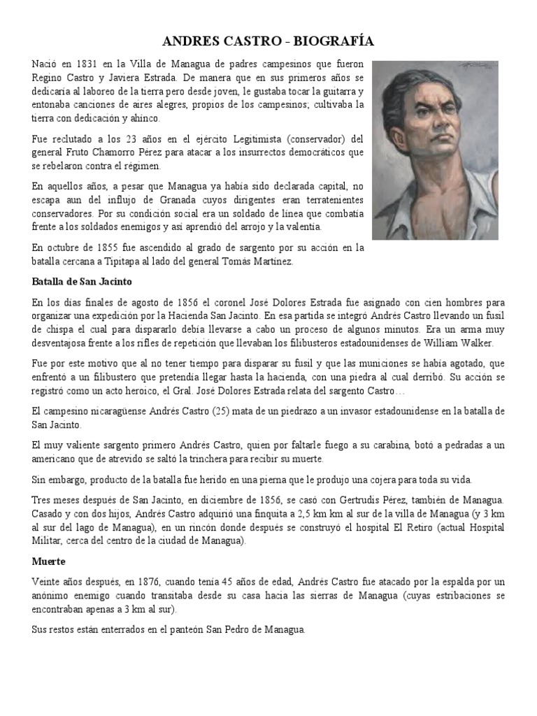 Andres Castro - Biografía Corta | PDF | Militar | Guerra