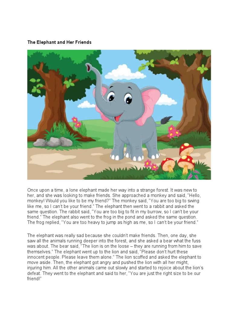 The Elephant and Her Friends' Journey | PDF