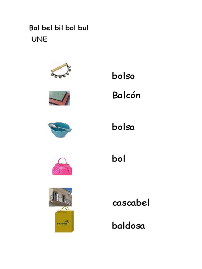 Bolso Balcón: Bal Bel Bil Bol Bul UNE | PDF