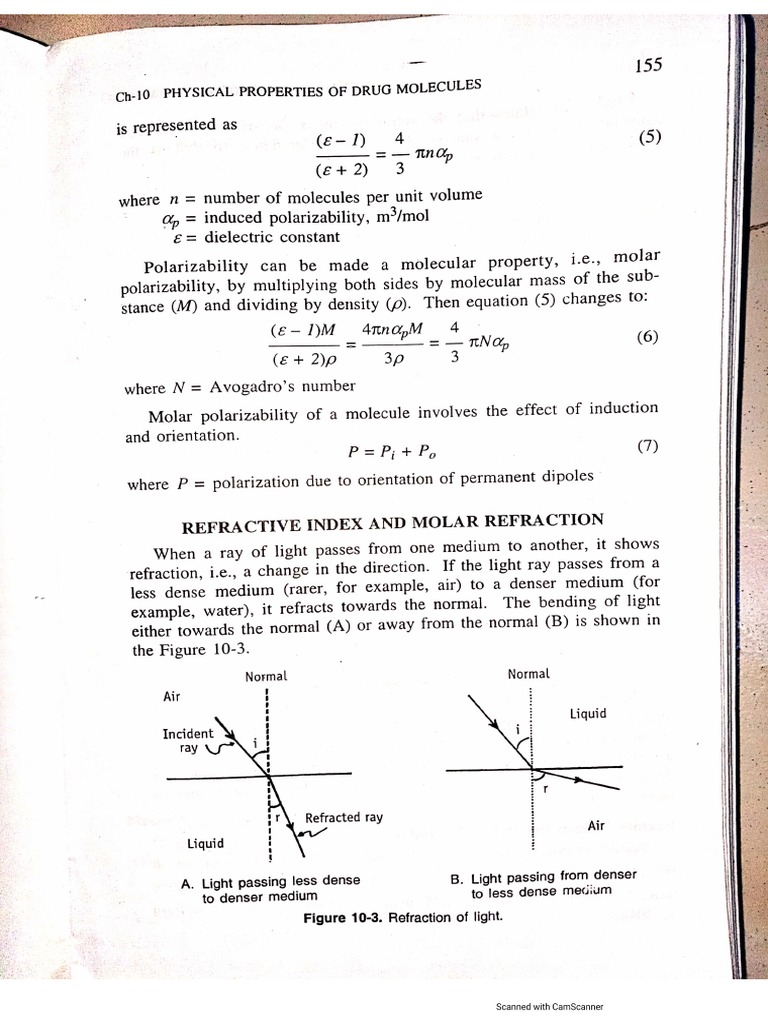 Refractive Index and Molar Refraction | PDF