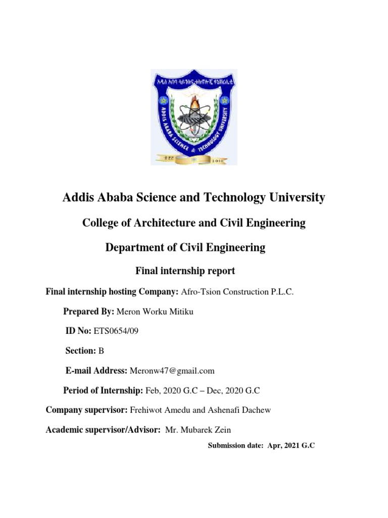Addis Ababa Science and Technology University | PDF | Deep Foundation ...