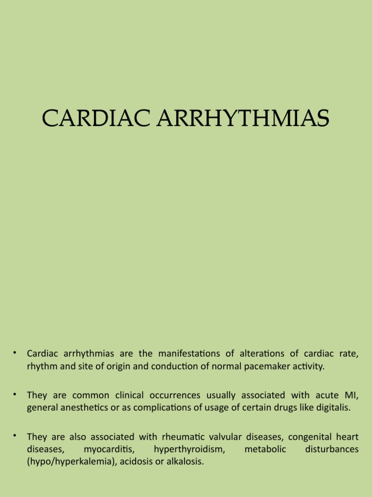 Cardiac Arrhythmias Cardiac Arrhythmias | PDF | Diseases And Disorders | Heart