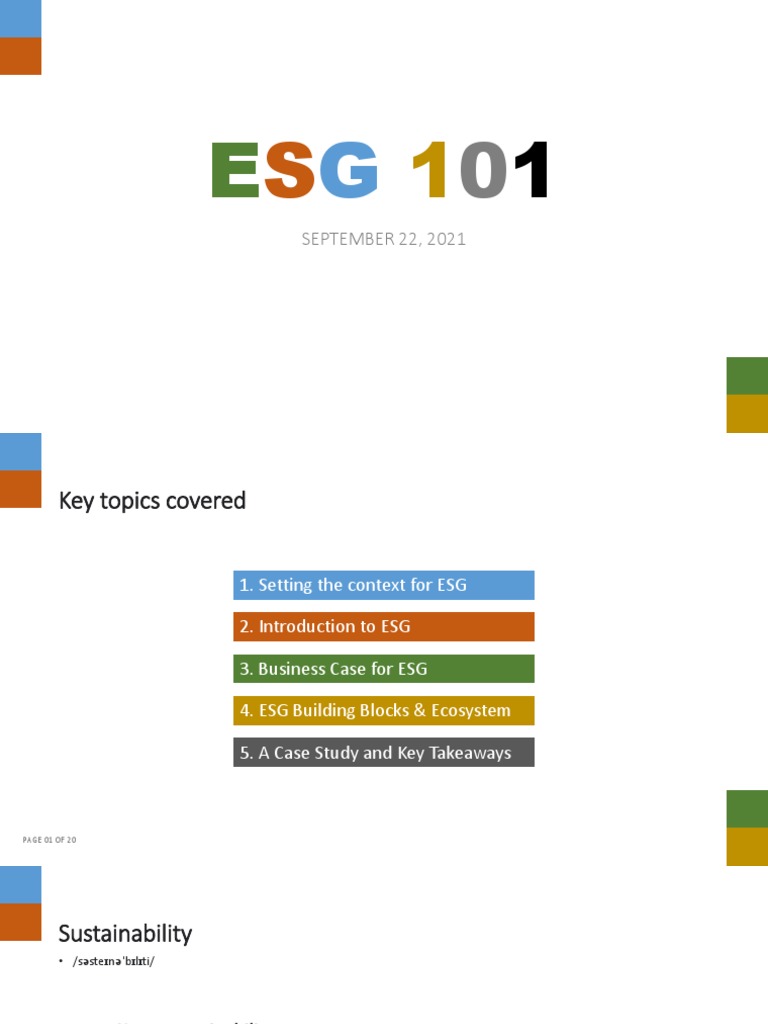 Introduction To ESG | PDF | Sustainability | Economic Growth