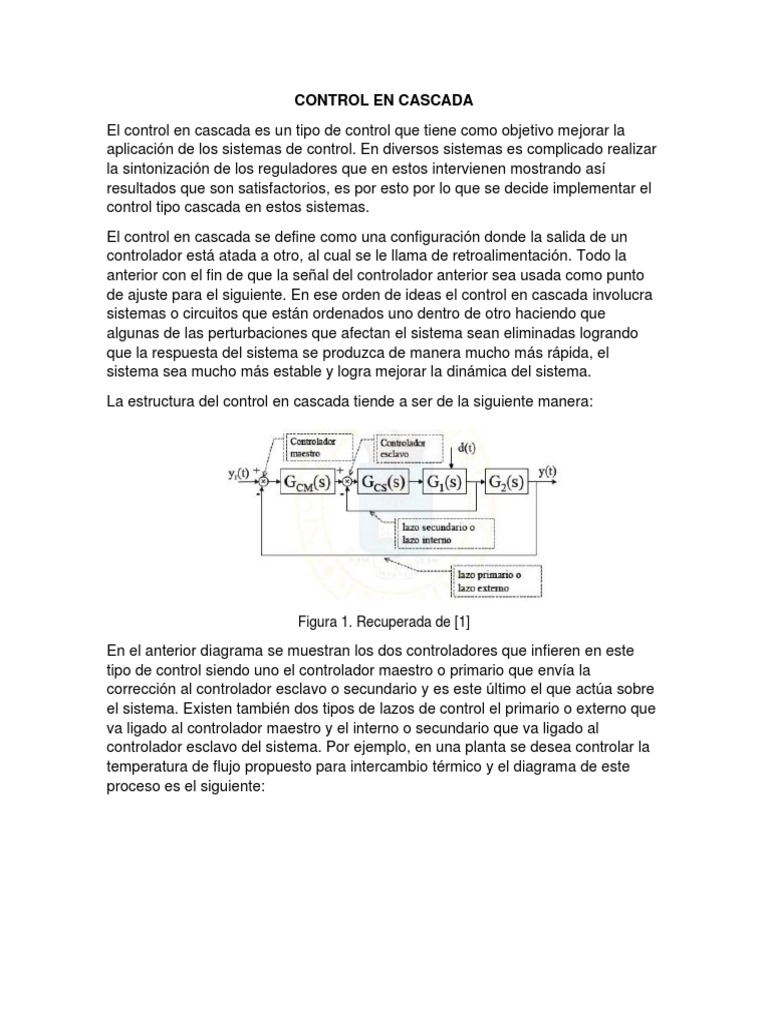 Control en Cascada: Mejora de Sistemas | PDF | Realimentación | Sistema ...
