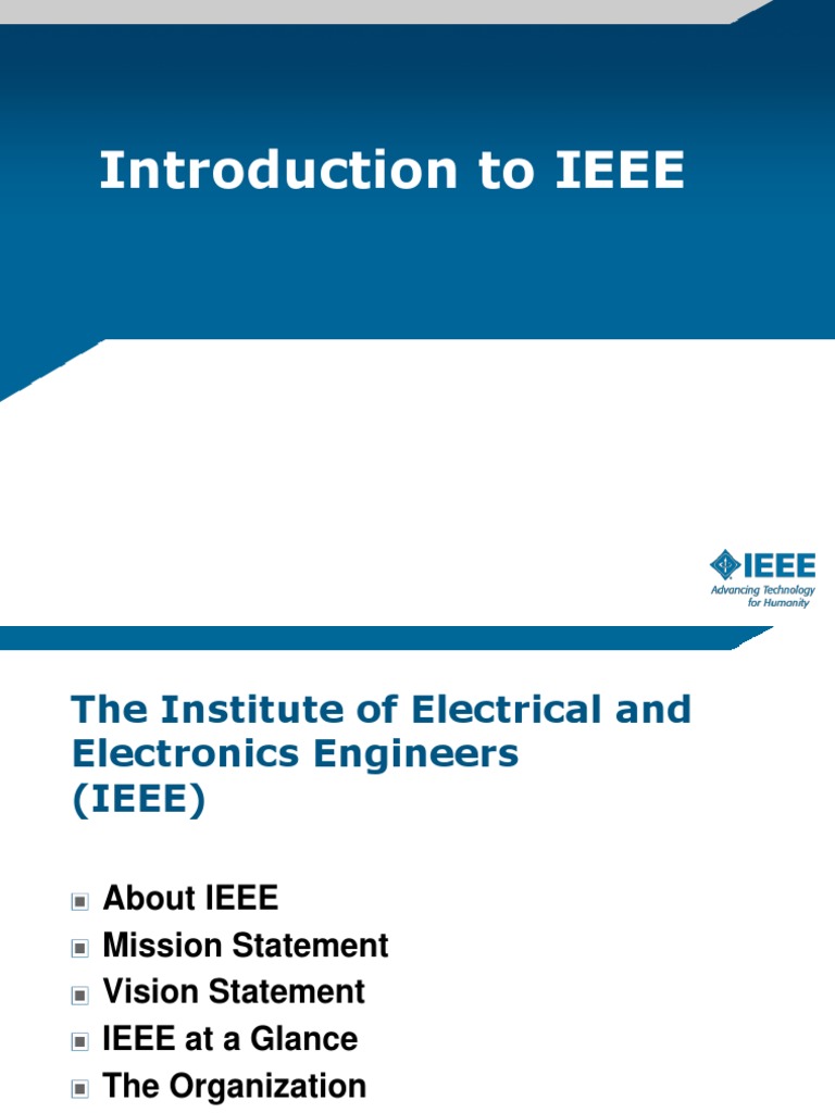 1 - Intro - To - IEEE | PDF | Institute Of Electrical And Electronics ...