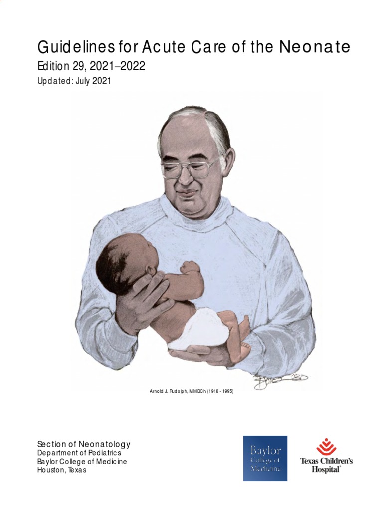 Guidelines For Acute Care of The Neonate. 29th Edition, July 2021 | PDF ...