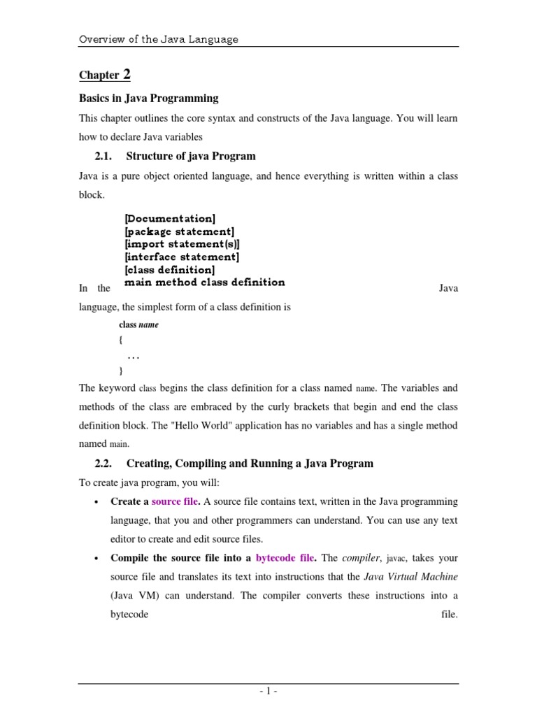 Chapter 2 (Java Basics) | PDF | Data Type | Array Data Structure Chapter 2 (Java Basics) | PDF | Data Type | Array Data Structure