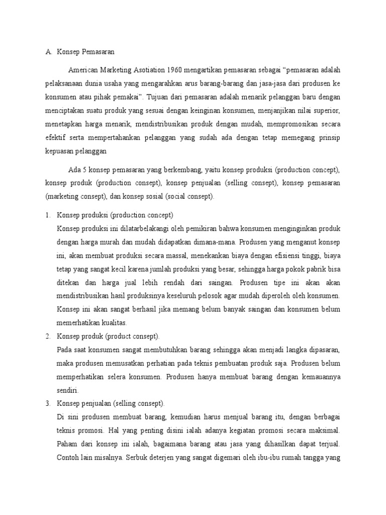 Konsep Pemasaran | PDF