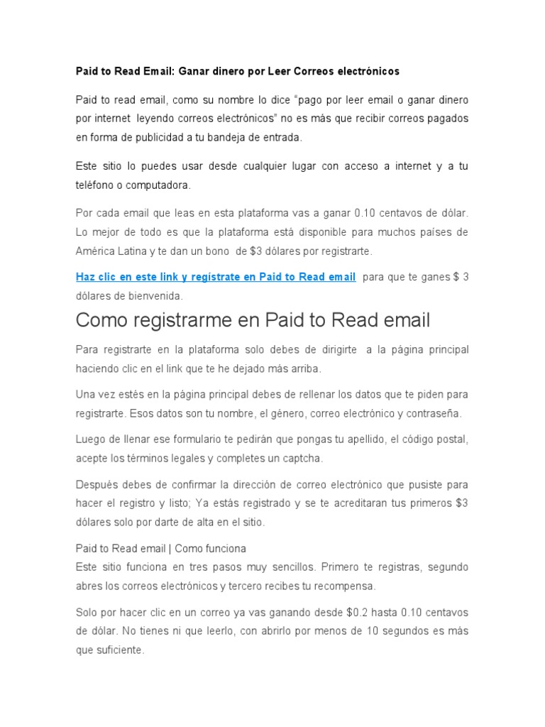 Paid To Read Email | PDF